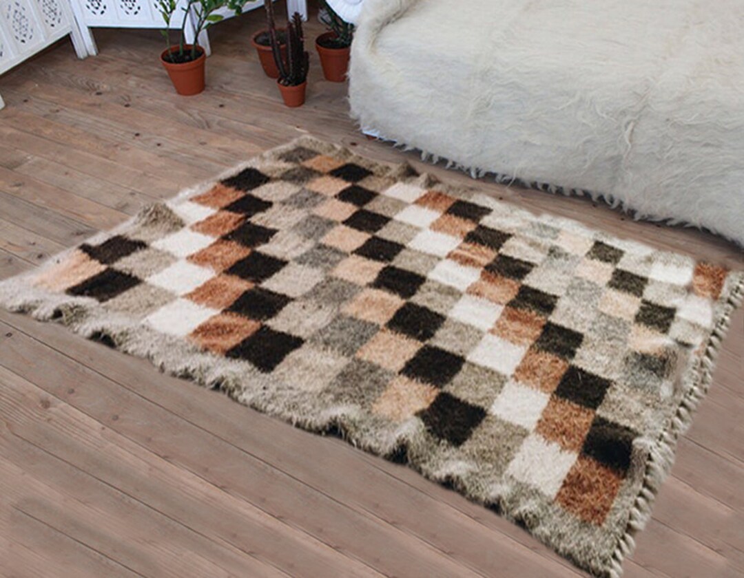 Chess Floor Rug, Handmade Rug, Rugs for Hallway, Modern Area Rug With ...