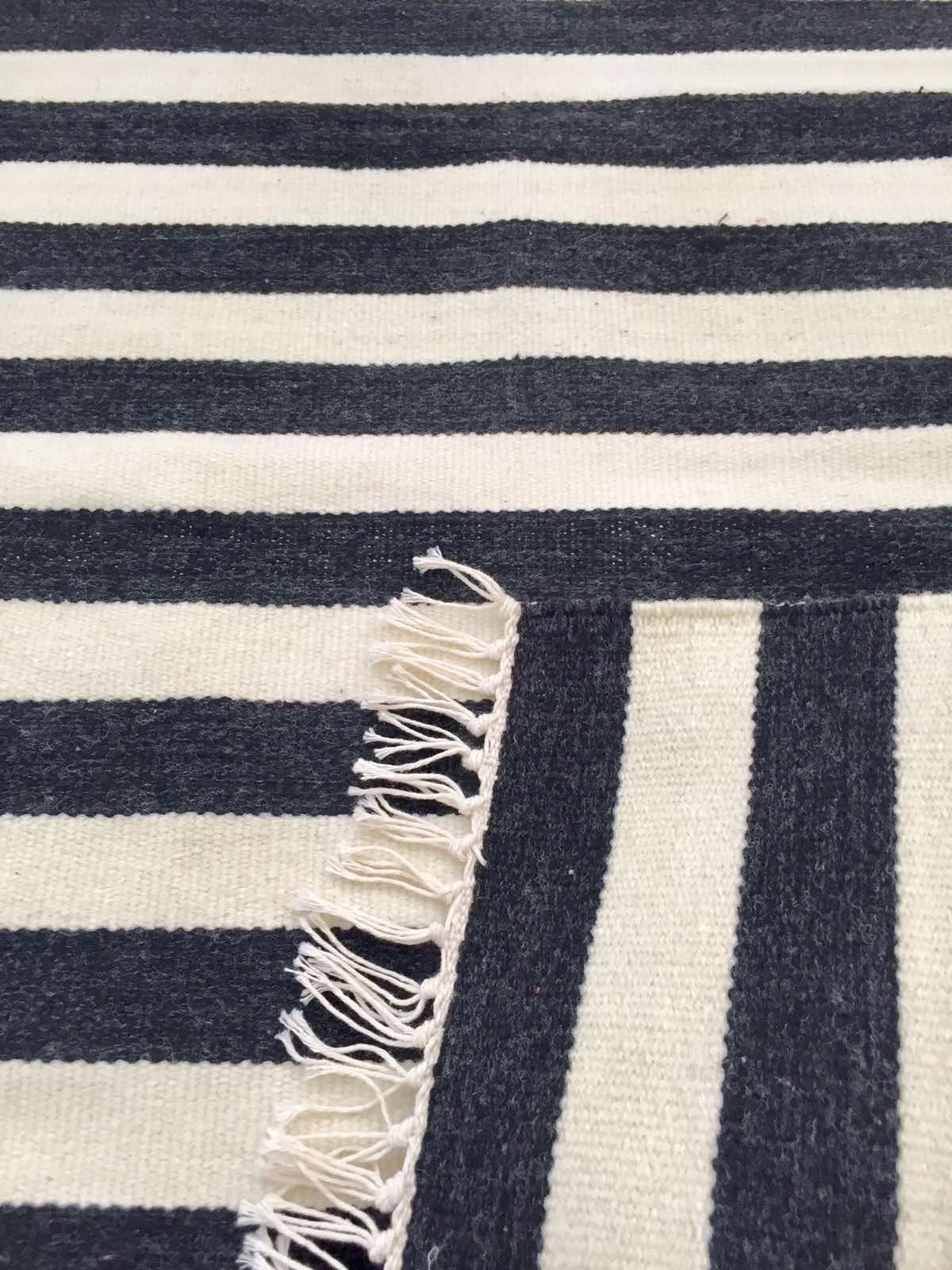 100% wool Black and white Scandinavian rugs Kitchen rug runner | Etsy