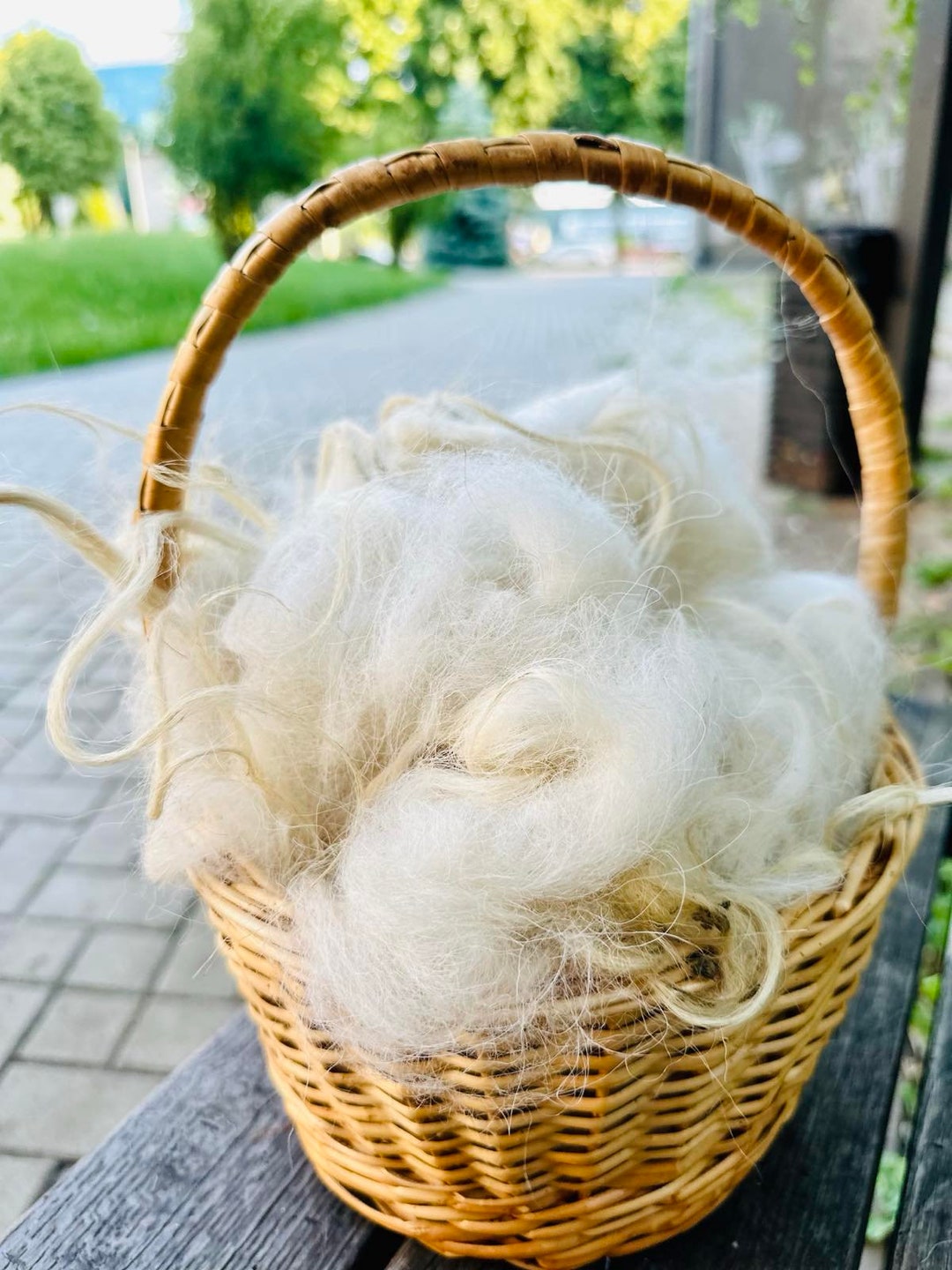 100% Natural Wool Yarn, Hand Washed White Sheep Wool for Spinning ...