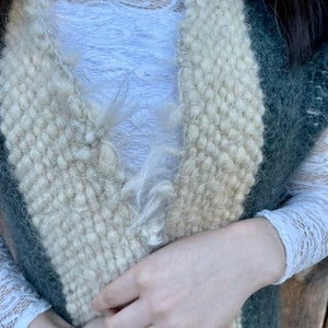 Ethnic Gray Wool Coat Eco Friendly Winter Hooded Coat Buttoned Woven ...