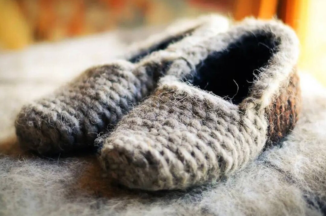 Cozy 100% Organic Sheep Fool Size Wool Women Slippers, Unisex Thick ...