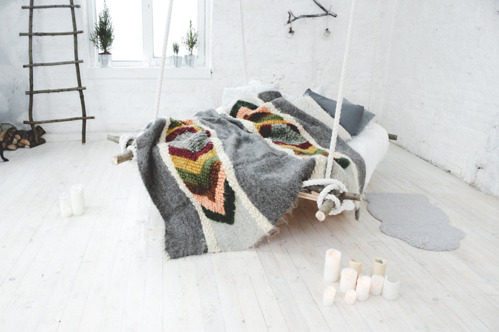 Wool Area Rug Rainbow Rug Floor Rugs Bedroom Rug Soft Rug Home - Etsy
