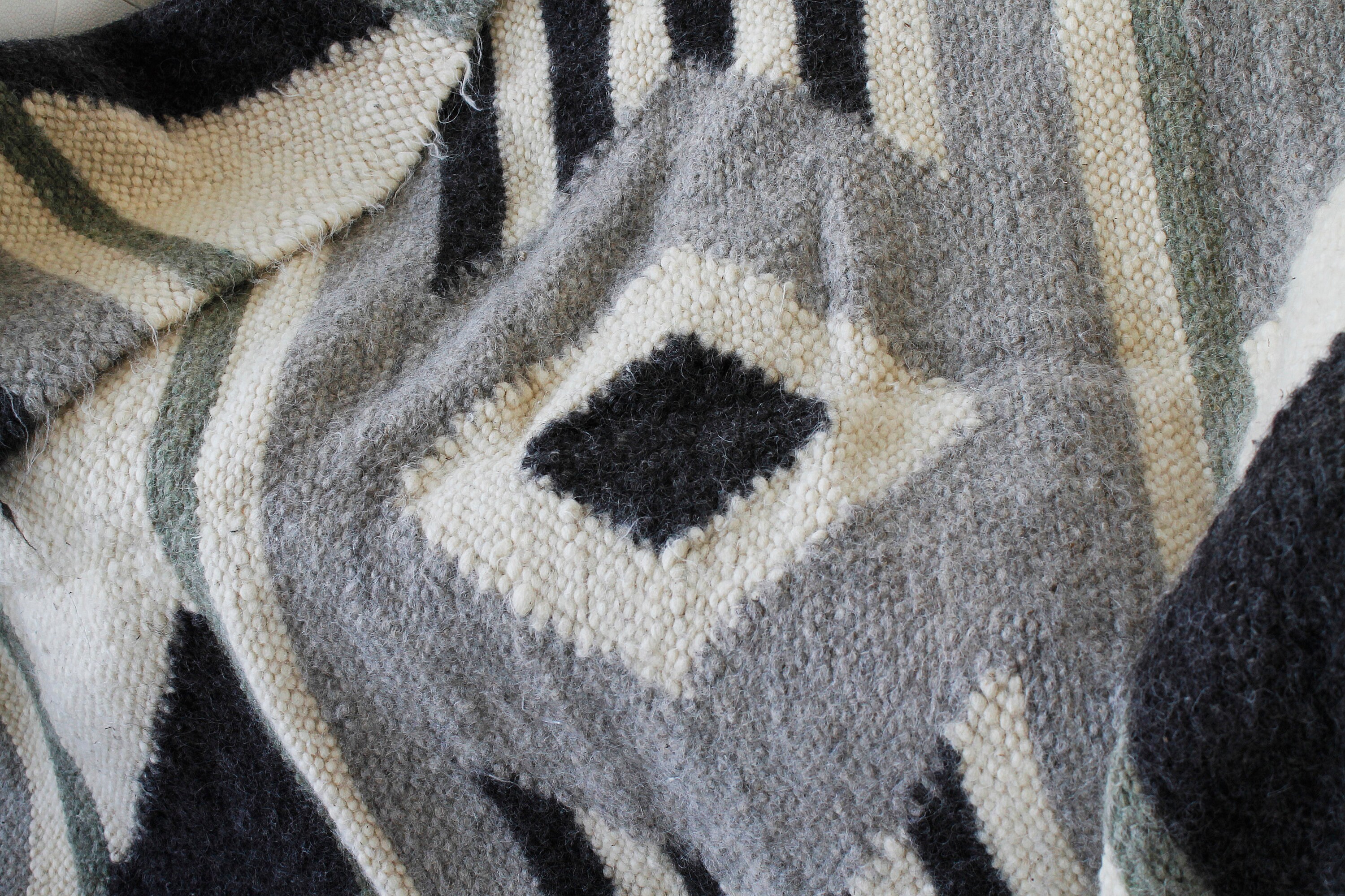 Grey Heavy Throw Blanket Queen Size Natural 100% Wool Plaid - Etsy