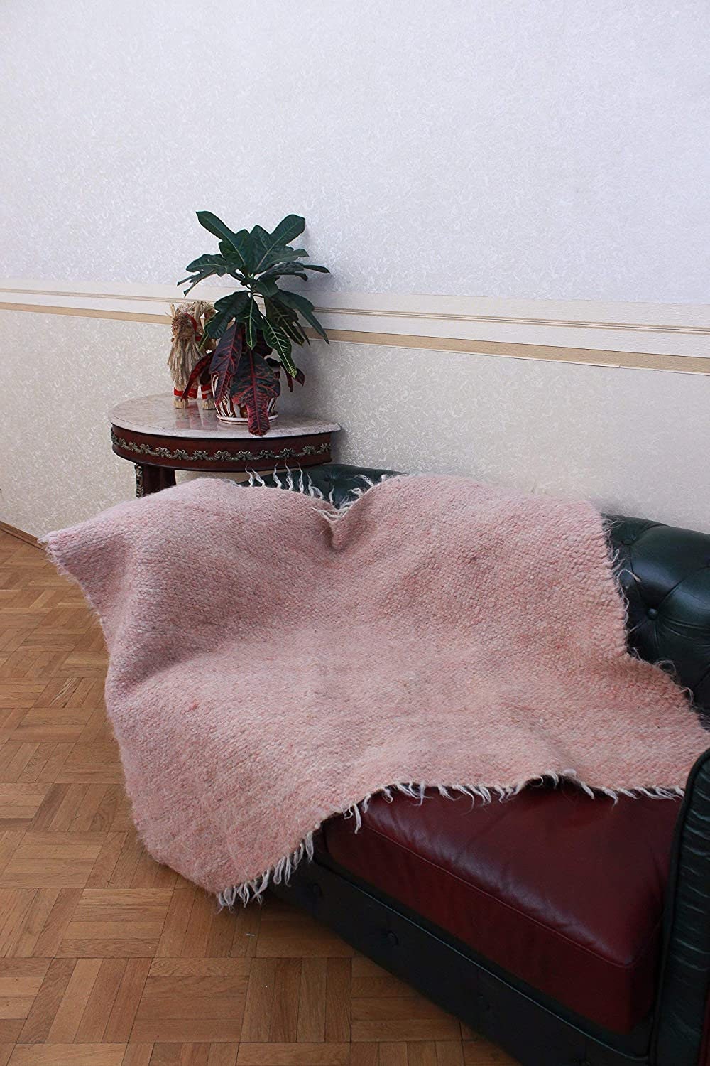 Pink Wool Blanket Throw Queen Outdoor Berber Blanket Bulky | Etsy