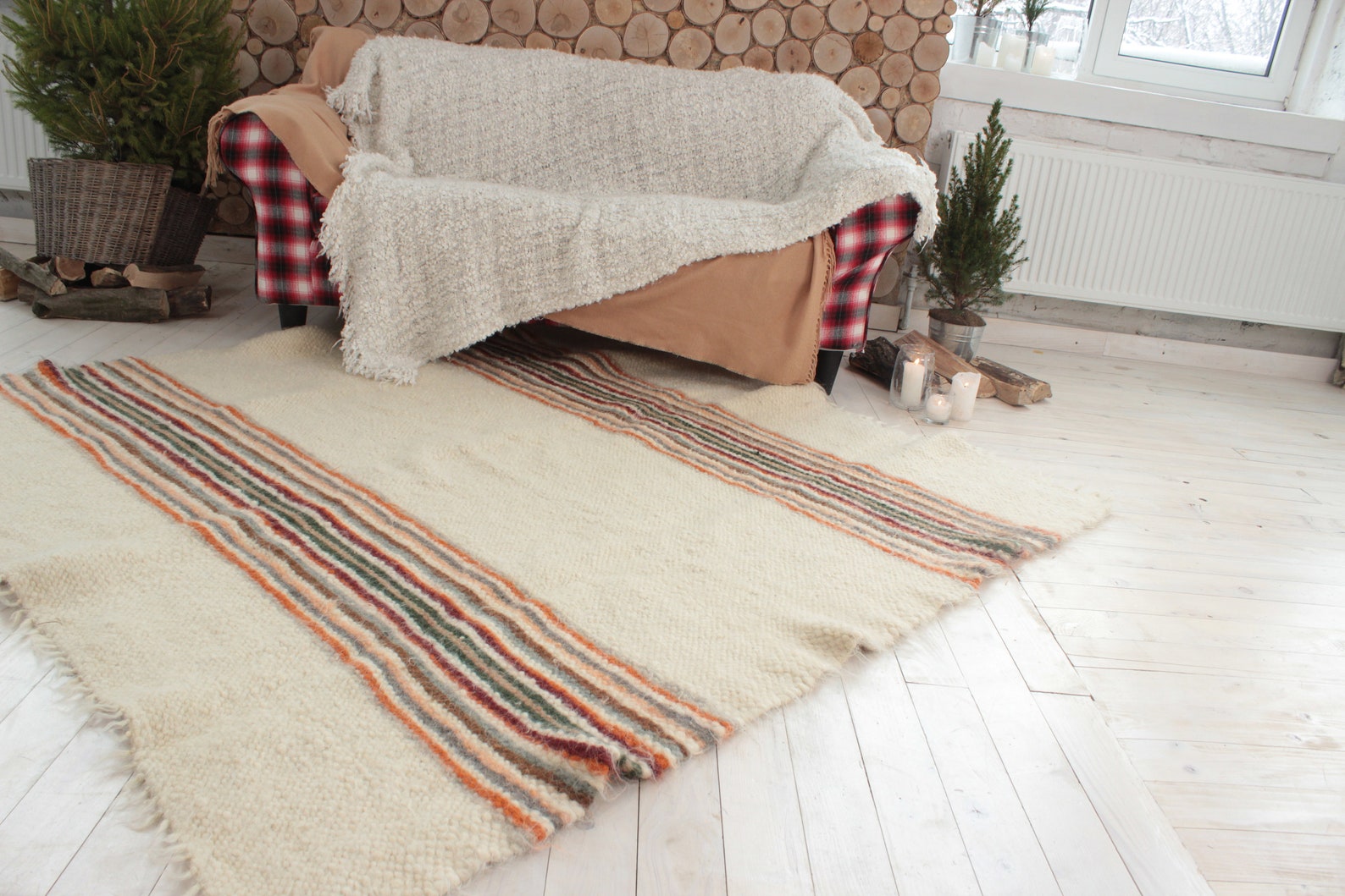 Bedroom Floor Rug Striped Area Rug Carpet Wool Floor Rugs - Etsy