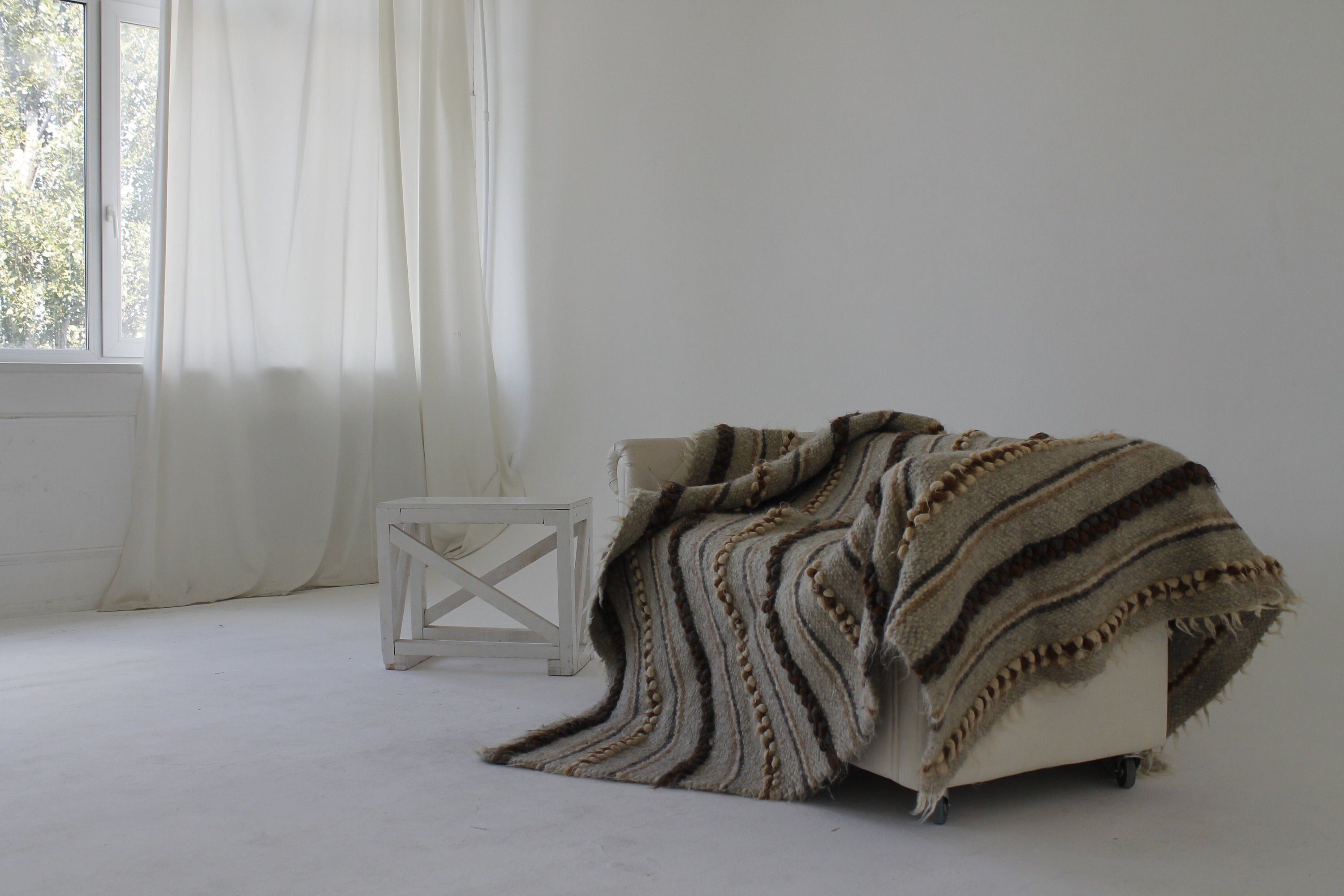 Grey Wool Throw Blanket Queen Size Warm Bed Sofa Coverlet - Etsy