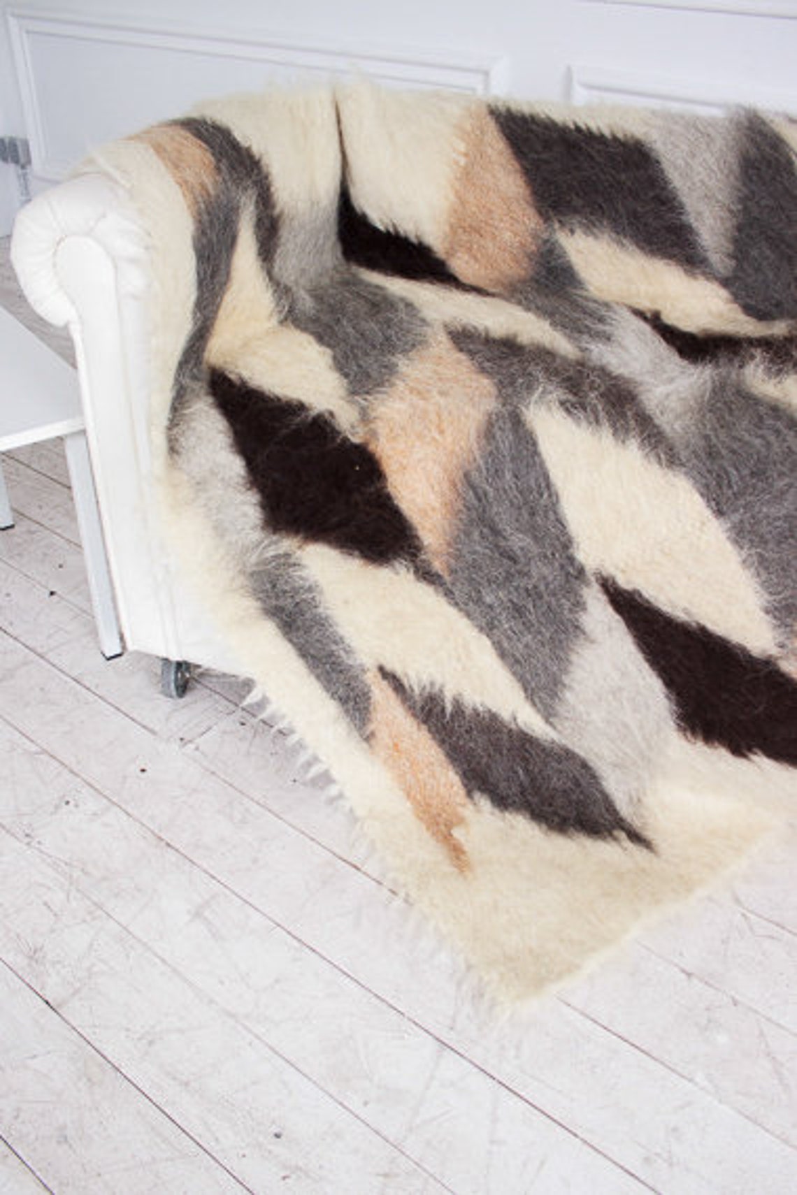 Patterned Wool Throw Blanket Queen Size Warm Bed Sofa Coverlet ...