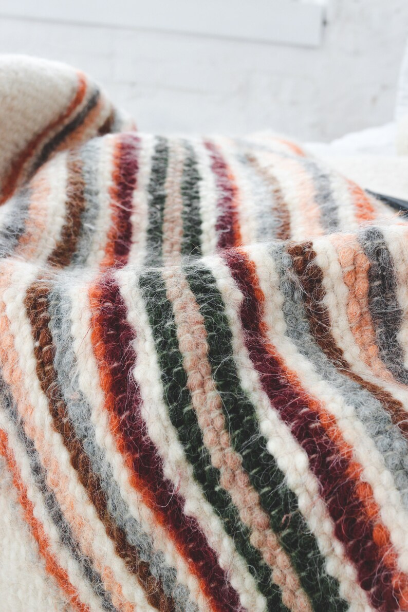 Bedroom Floor Rug Striped Area Rug Carpet Wool Floor Rugs | Etsy