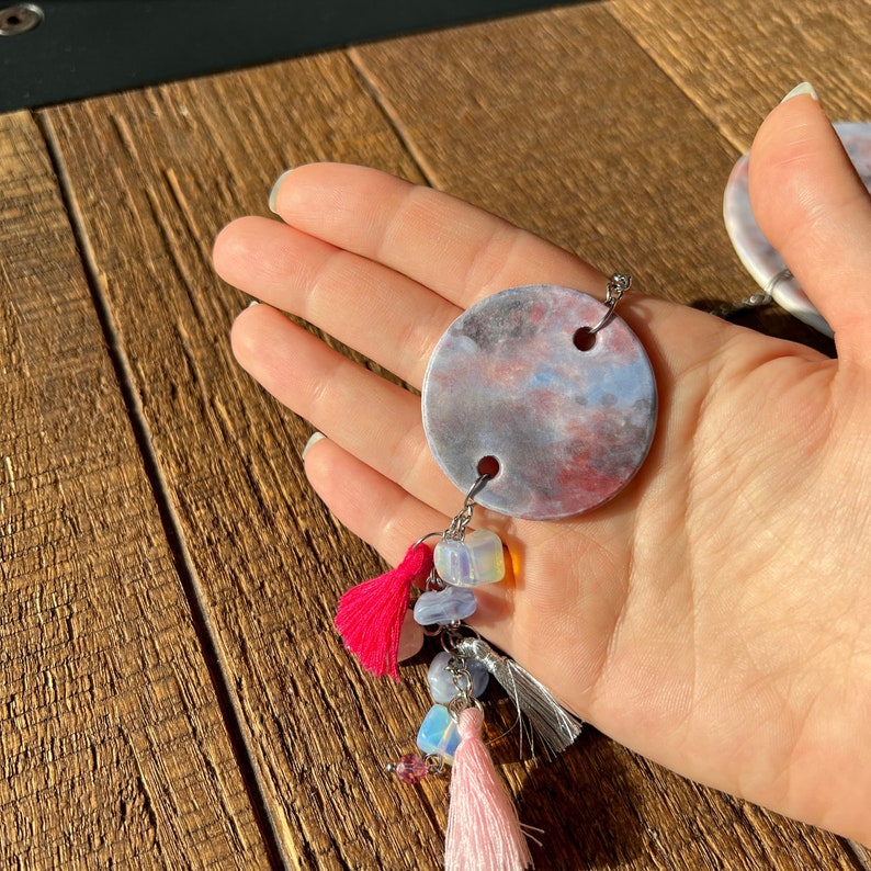 Ceramic Phases of the Moon Wall Decor With Natural Gemstones, Witchy ...