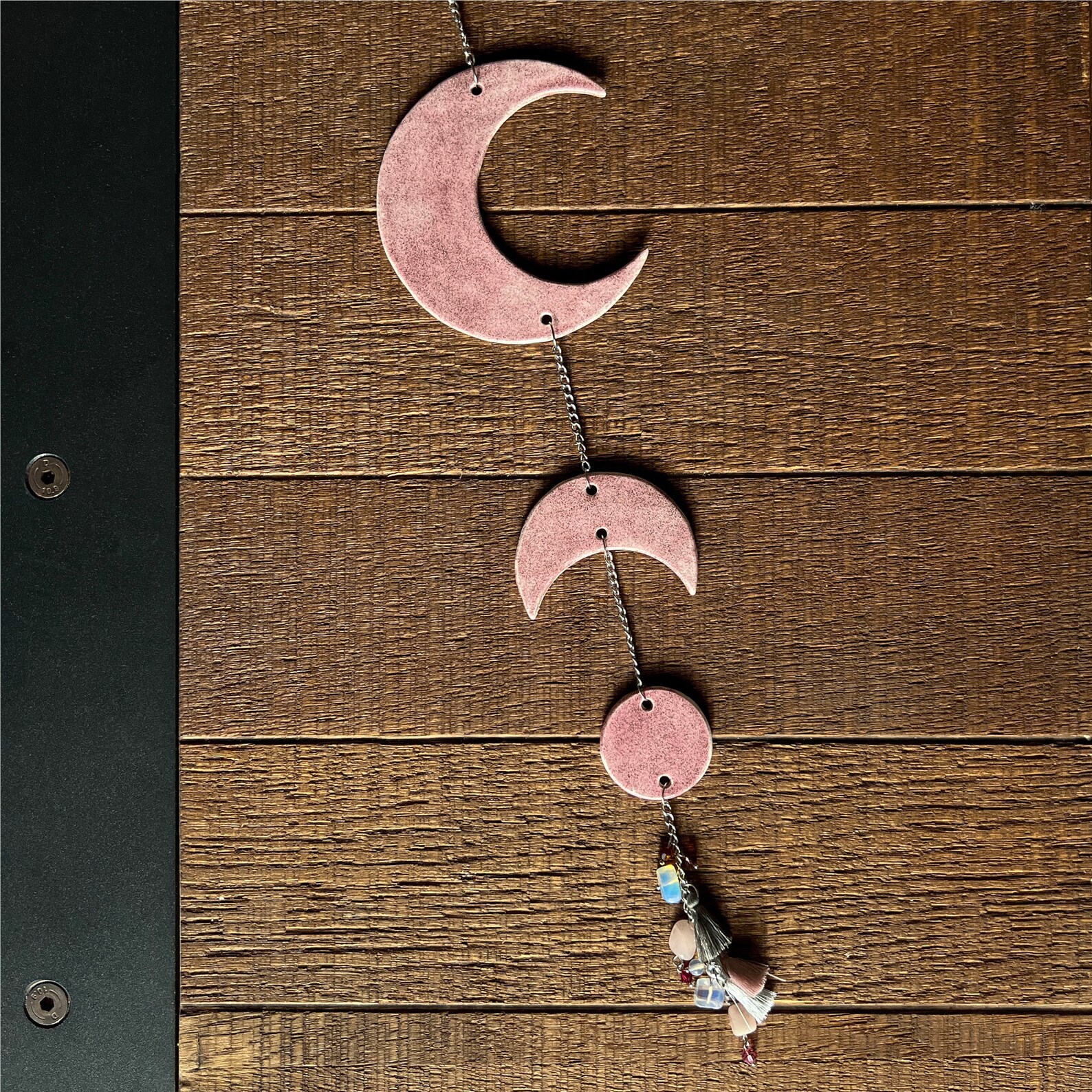 Ceramic Phases of the Moon Wall Decor With Natural Gemstones, Witchy ...