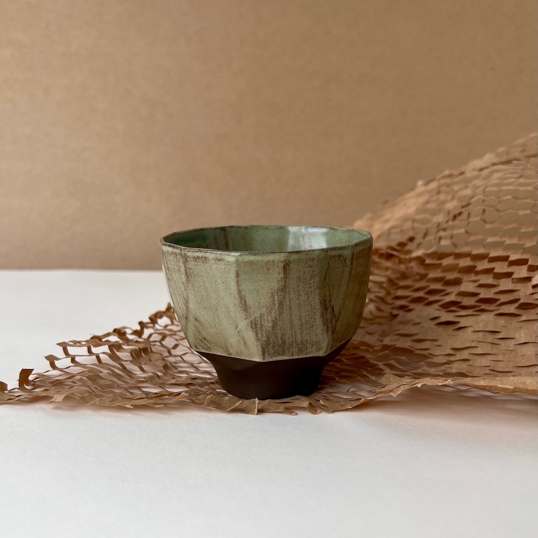 Stoneware Handleless Tea Cup, Handmade Stoneware Tumbler, Rustic ...
