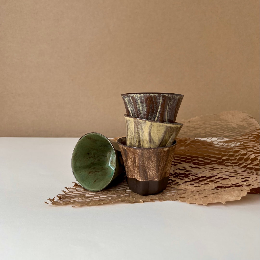 Stoneware Espresso Cup, Handmade Stoneware Tumbler, Rustic Stoneware ...