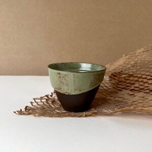 Handleless Rustic Stoneware Mug, Handmade Minimalistic Pottery Mug ...