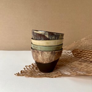 Handleless Rustic Stoneware Mug, Handmade Minimalistic Pottery Mug ...