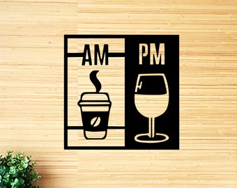 Am Pm Coffee Wine Sign - Etsy