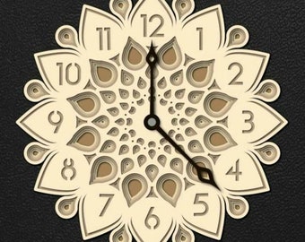 Mandala Wooden Clock - Etsy