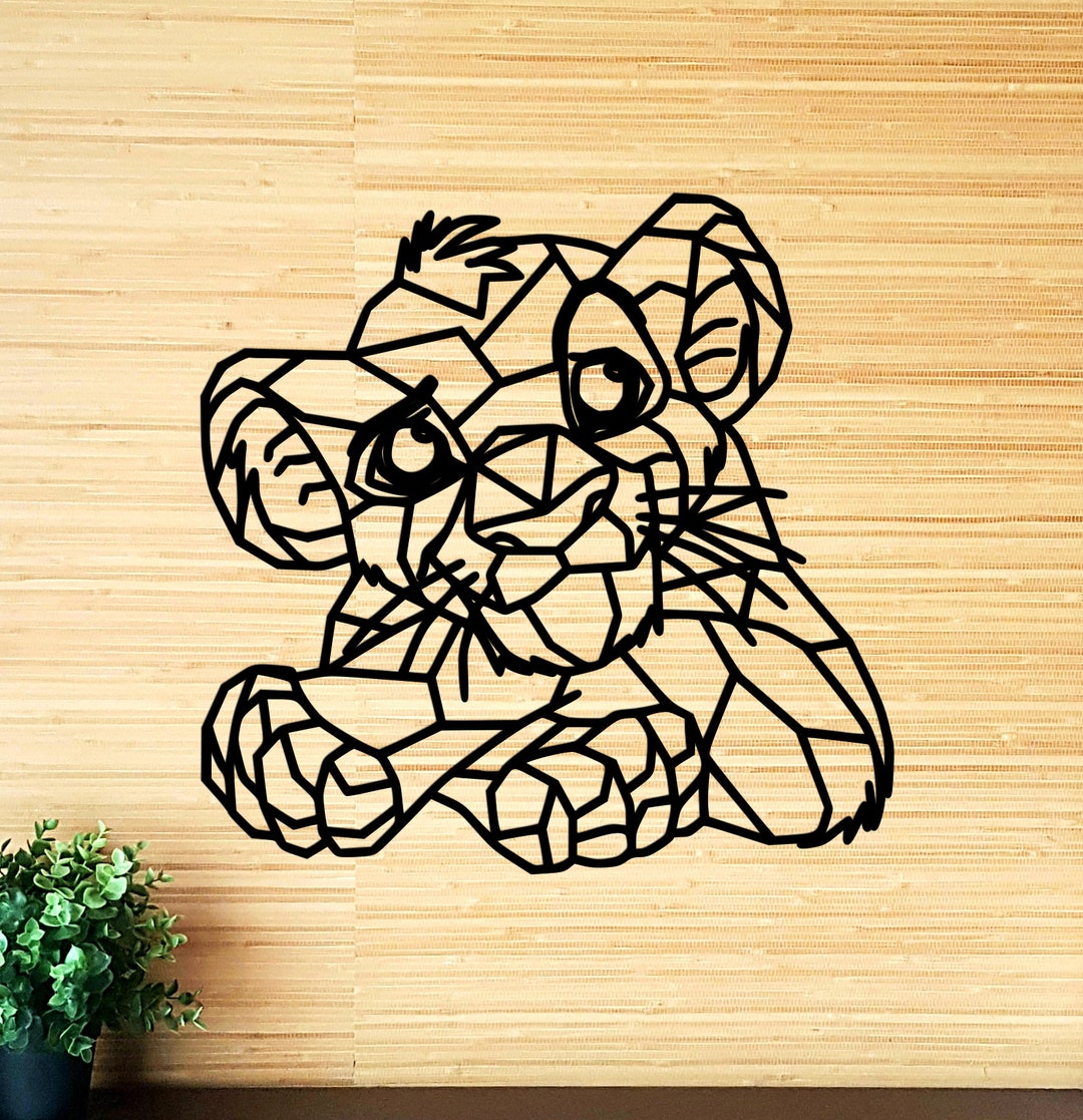 Simba Wall Art Nursery Wall Decor Wooden Geometric Lion - Etsy
