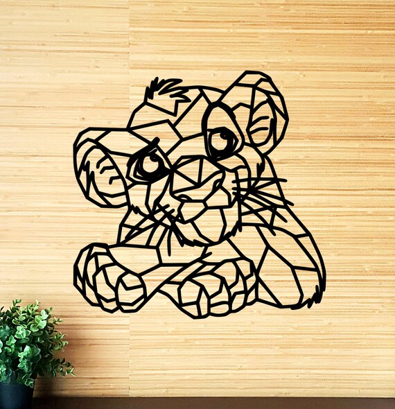 Simba Wall Art Nursery Wall Decor Wooden Geometric Lion | Etsy