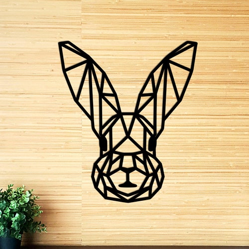 Geometric Rabbit Hanging Wall Art Hare Wall Decor Bunny - Etsy