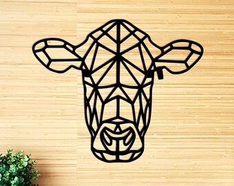 Geometric Cow Head - Etsy