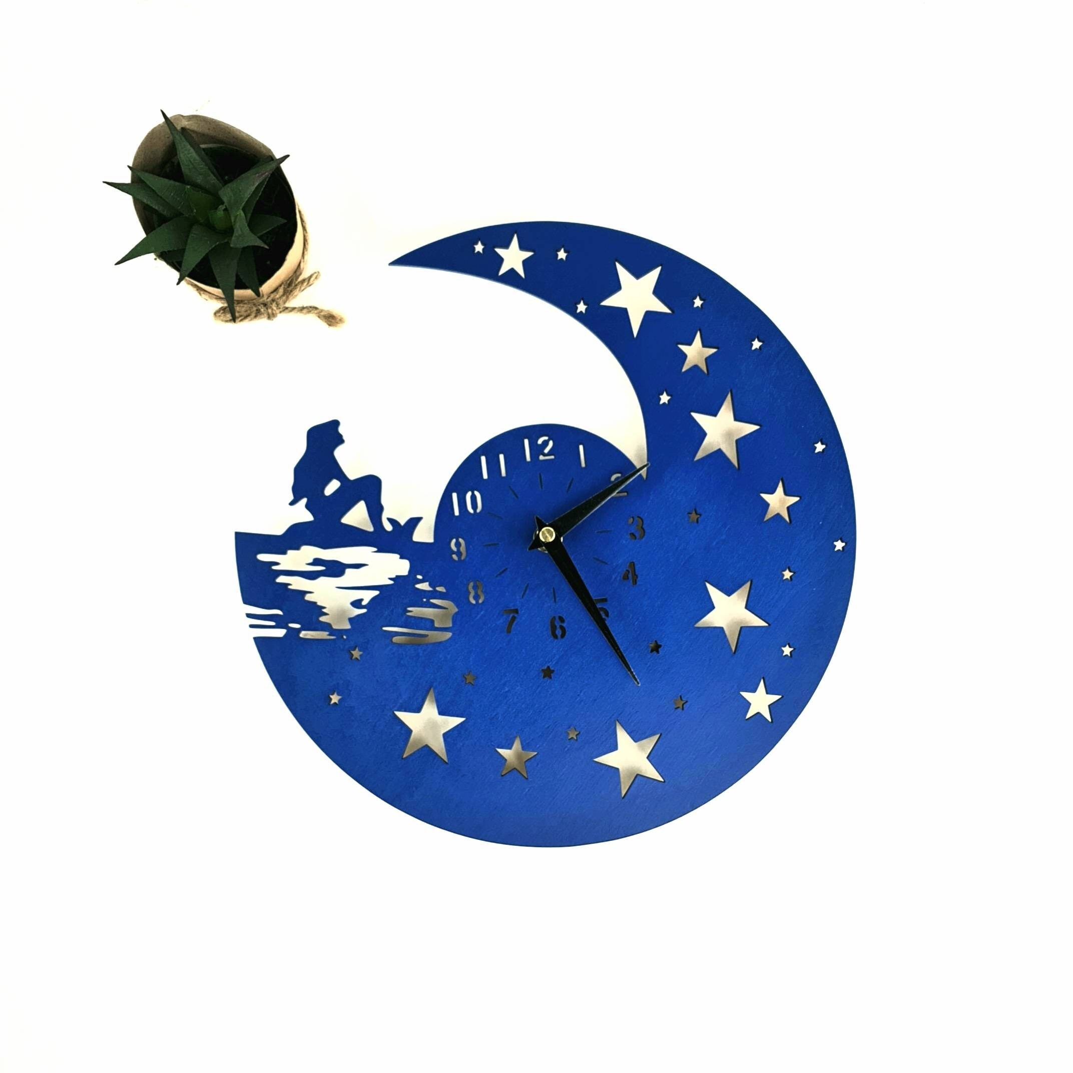 Mermaid Wall Clock Colors Available Kids Room Clock Wall | Etsy