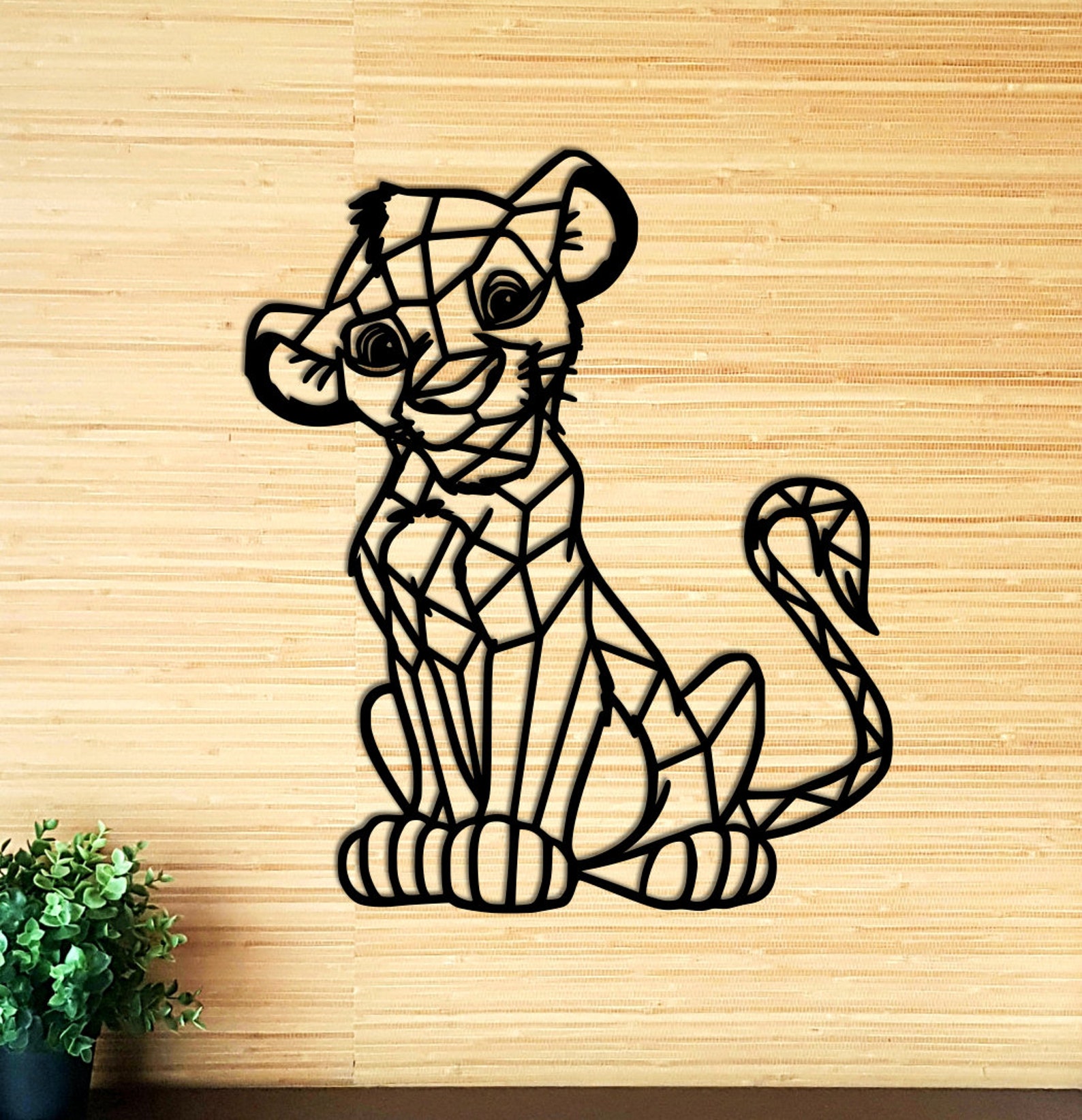 Simba Wall Art Nursery Wall Decor Wooden Geometric Lion - Etsy