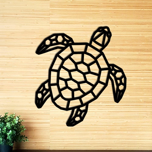 Geometric Turtle Wooden Wall Art Home Nursery Animal - Etsy