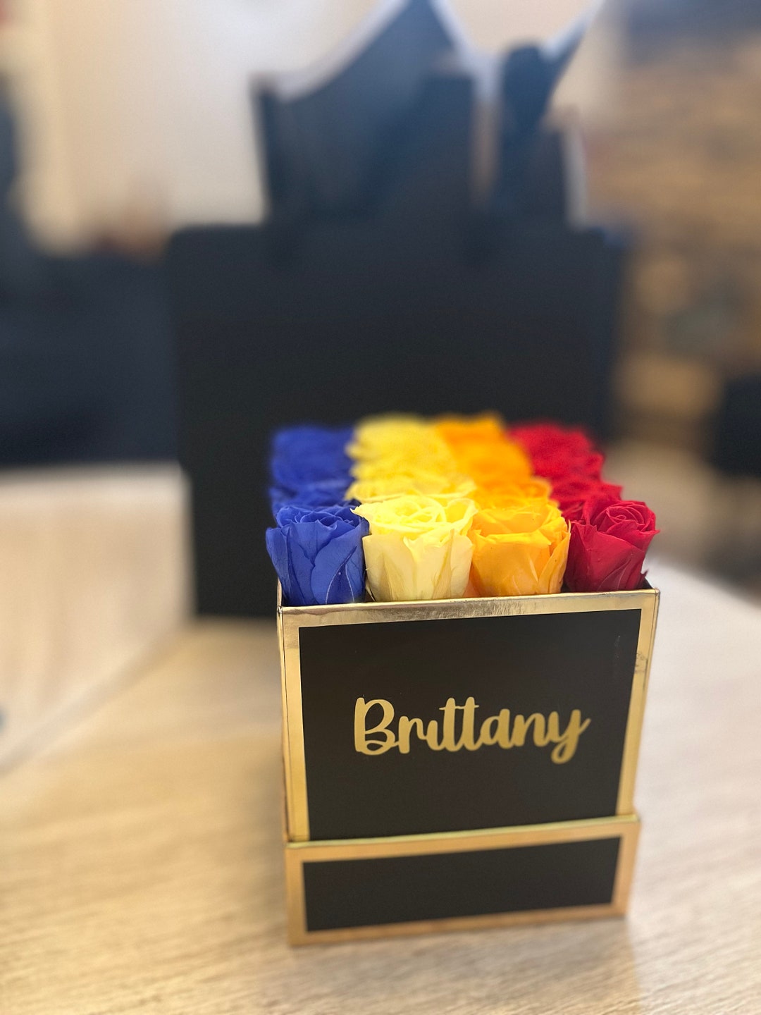 Personalized Rainbow Skittles Preserved Roses Perfect for Birthdays ...