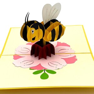 Fluttering Bee Bloom: 3D Bee Pop-up Greeting Card Ideal for Any ...