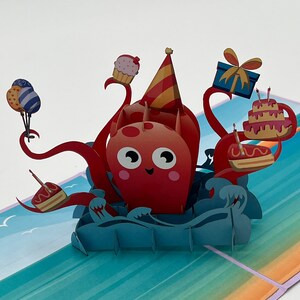 Octo-celebration Spectacular Birthday 3D Pop up Card - Etsy