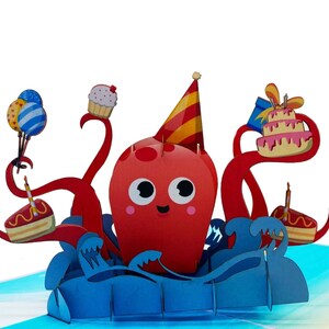 Octo-celebration Spectacular Birthday 3D Pop up Card - Etsy