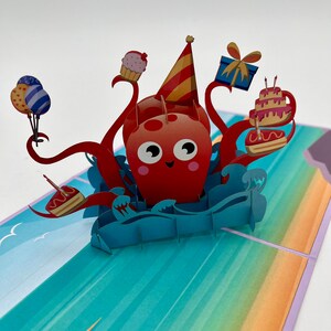 Octo-celebration Spectacular Birthday 3D Pop up Card - Etsy