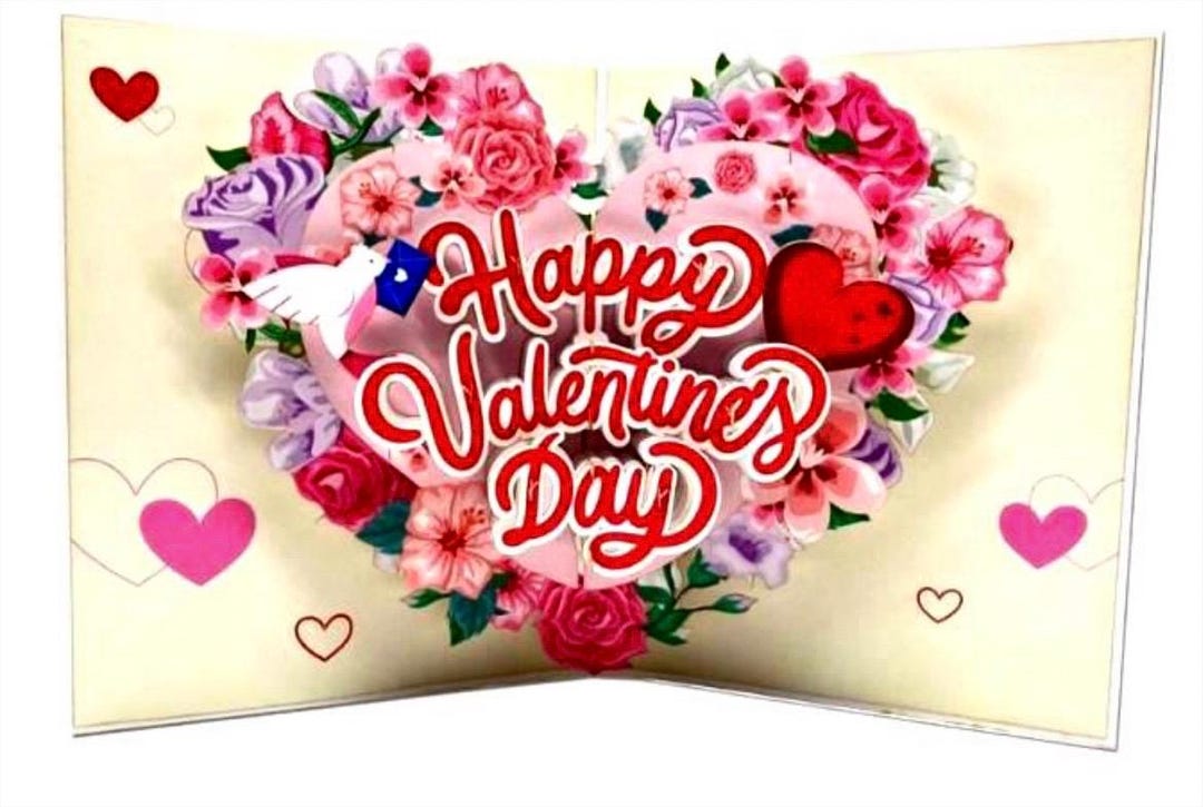 3D Heart Pop-up Happy Valentine's Day Card - Etsy