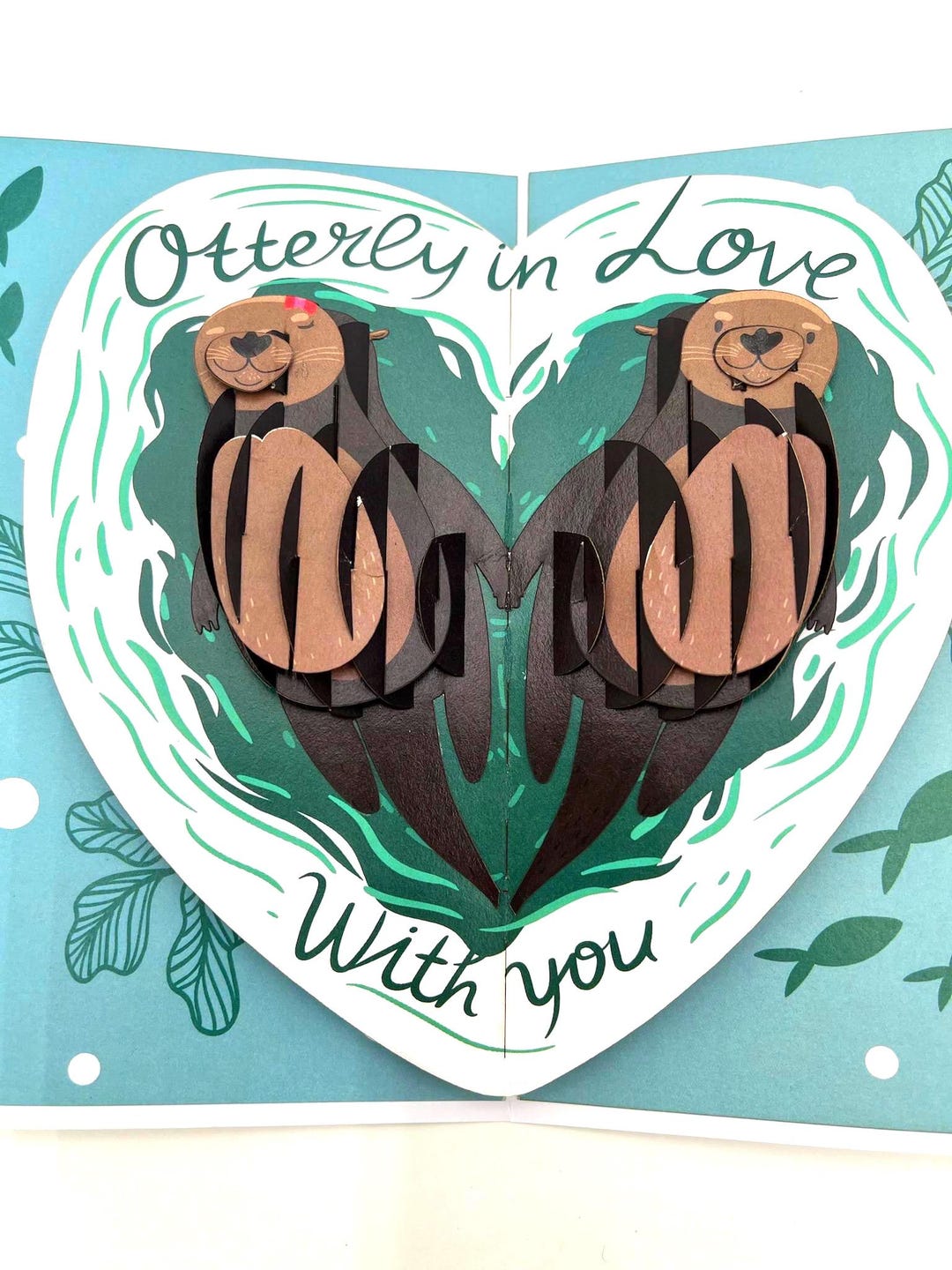 3D Pop-up Otter Card – Utterly in Love, Valentine's Day Card - Etsy