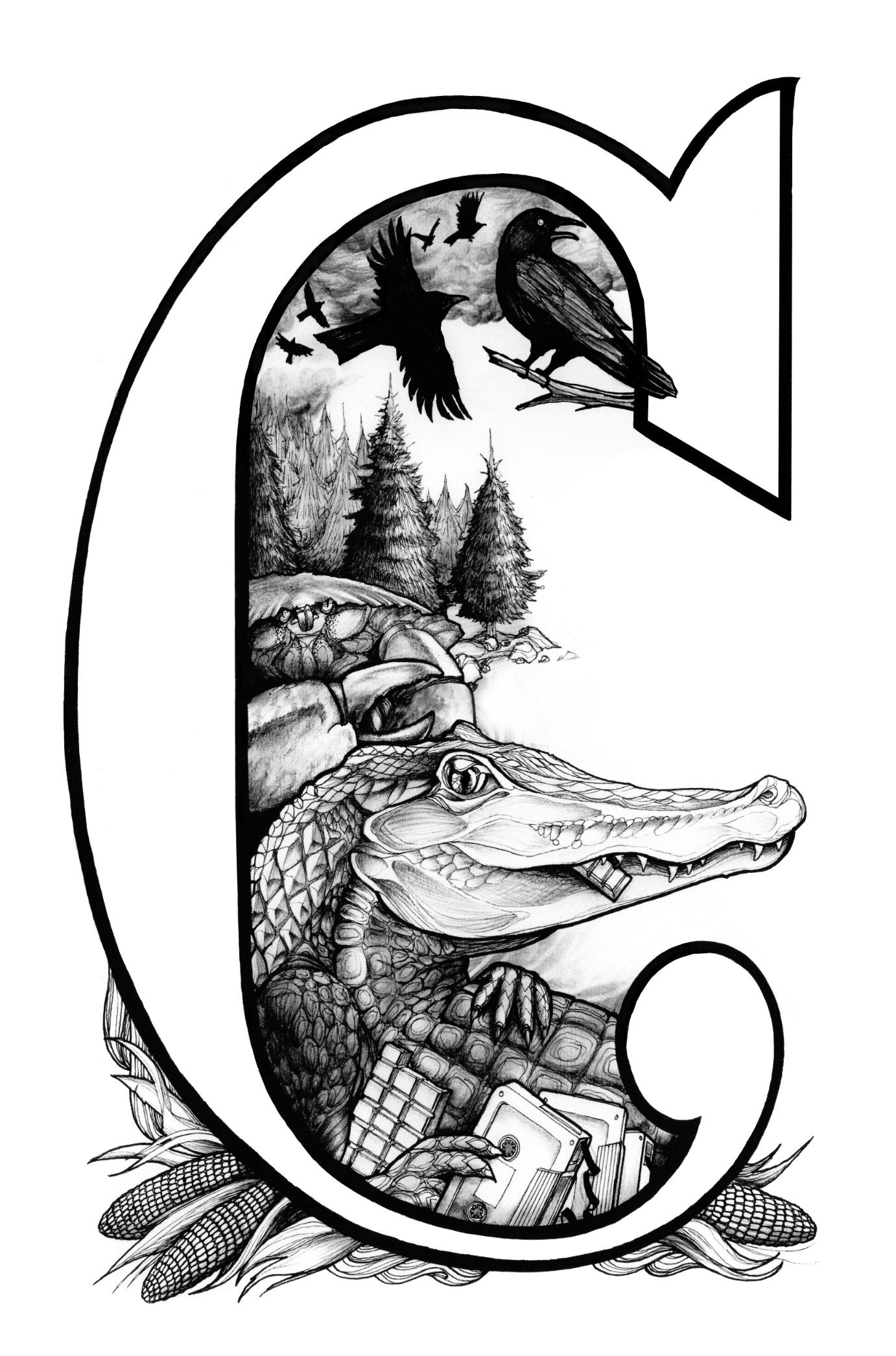 Alphabet Prints A-J - Etsy