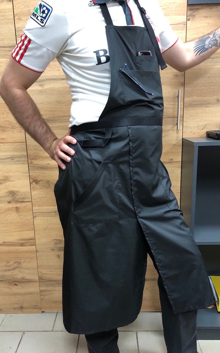 Long Black Apron for Man/potter’s Apron/breathable Waterproof Fabric ...