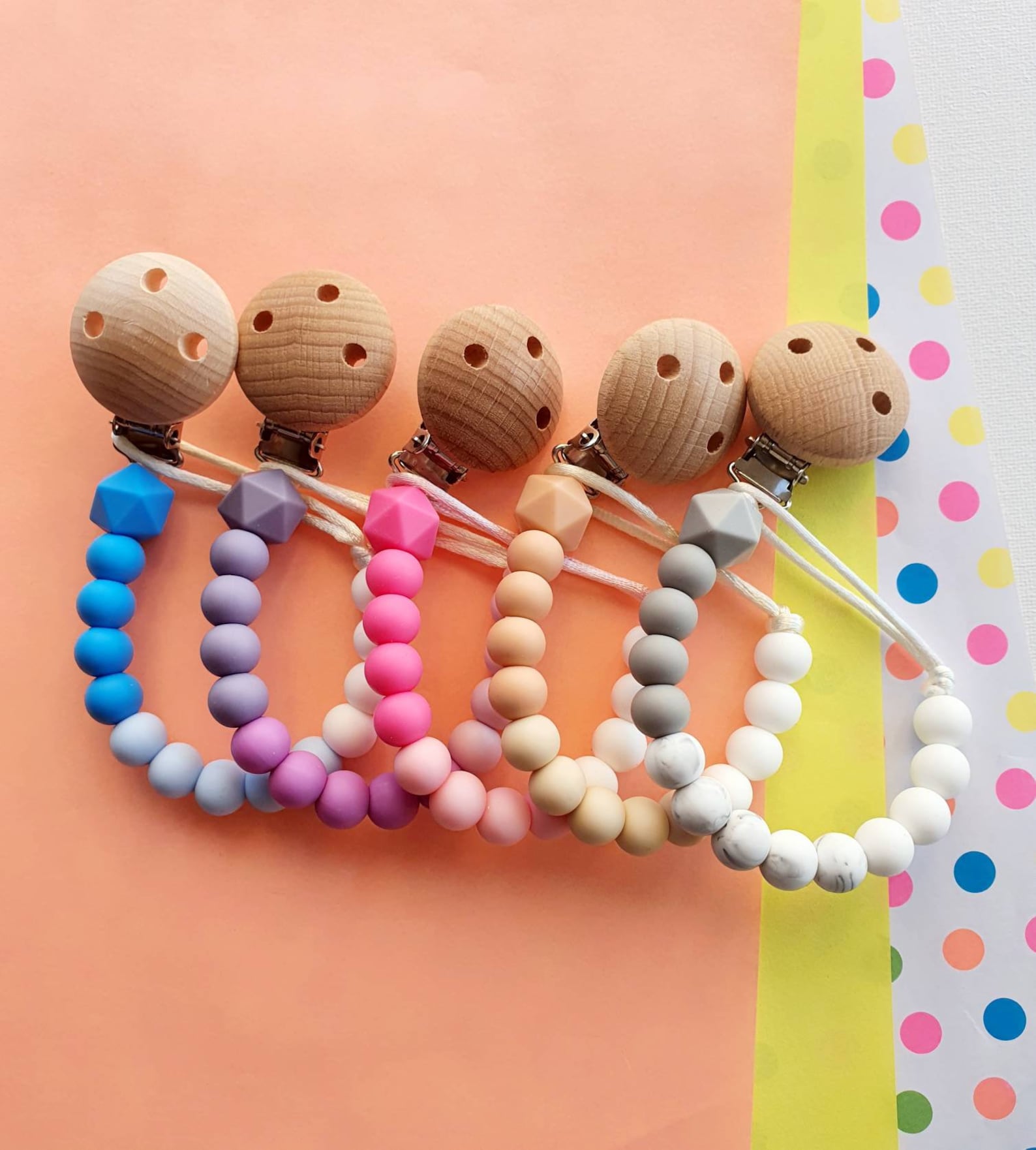 Grey Dummy Clips Grey Marble Dummy Clips Dummy Chains - Etsy