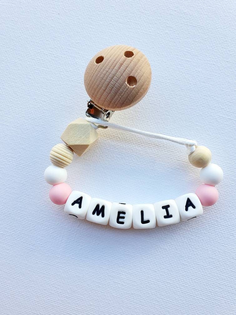 Personalised Dummy Clips Personalised Dummy Chains Wooden - Etsy UK