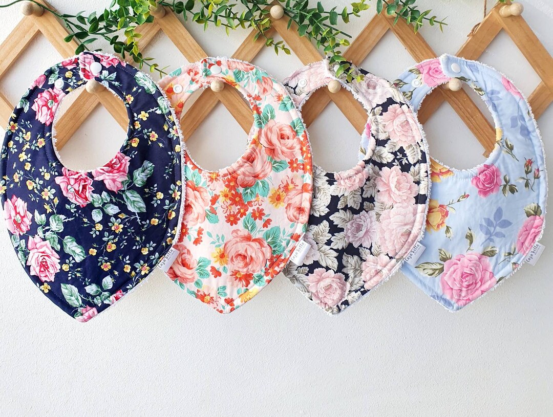 Absorbent Cotton Bibs, Dribble Bibs, Floral Bibs, Baby Shower Gift ...