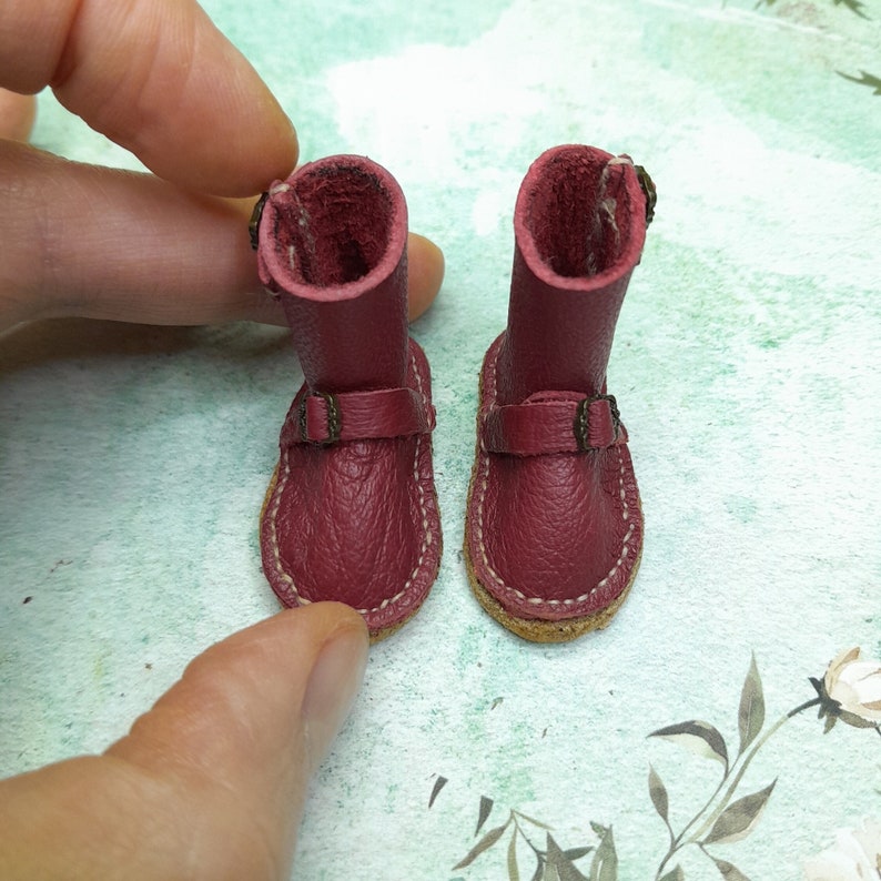 Blythe Doll Boots Brown Leather Foot Wear BJD Flat Foot Boots Casual ...