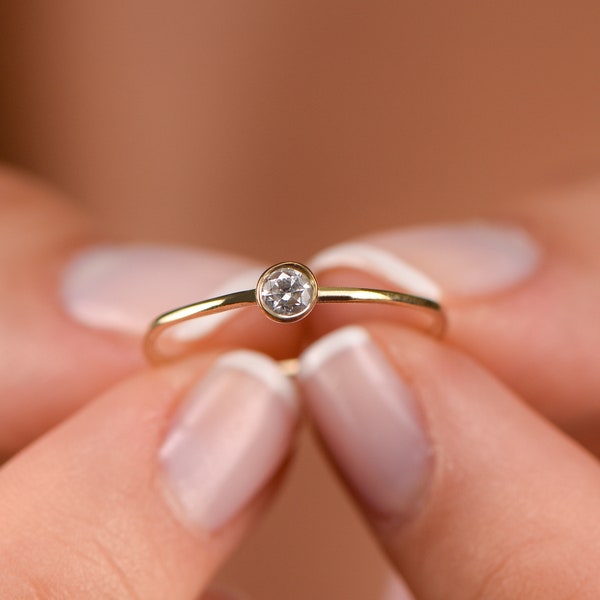 Simple Diamond Ring - Etsy