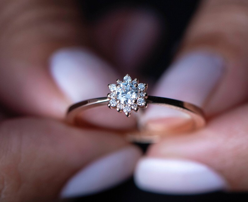 Diamond Gold Ring/diamond Ring/engagement Ring/birthday - Etsy