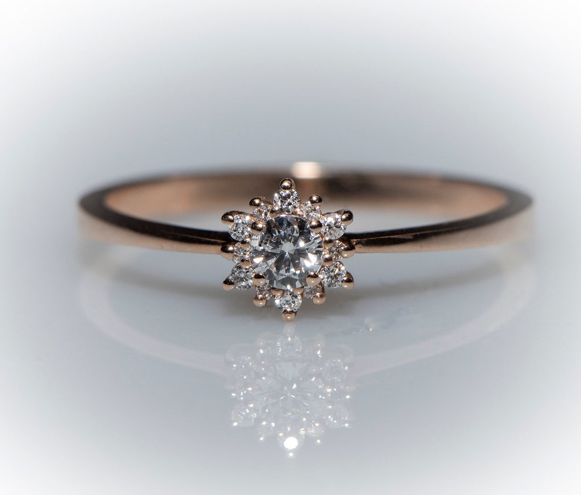 Diamond Gold Ring/diamond Ring/engagement Ring/birthday - Etsy