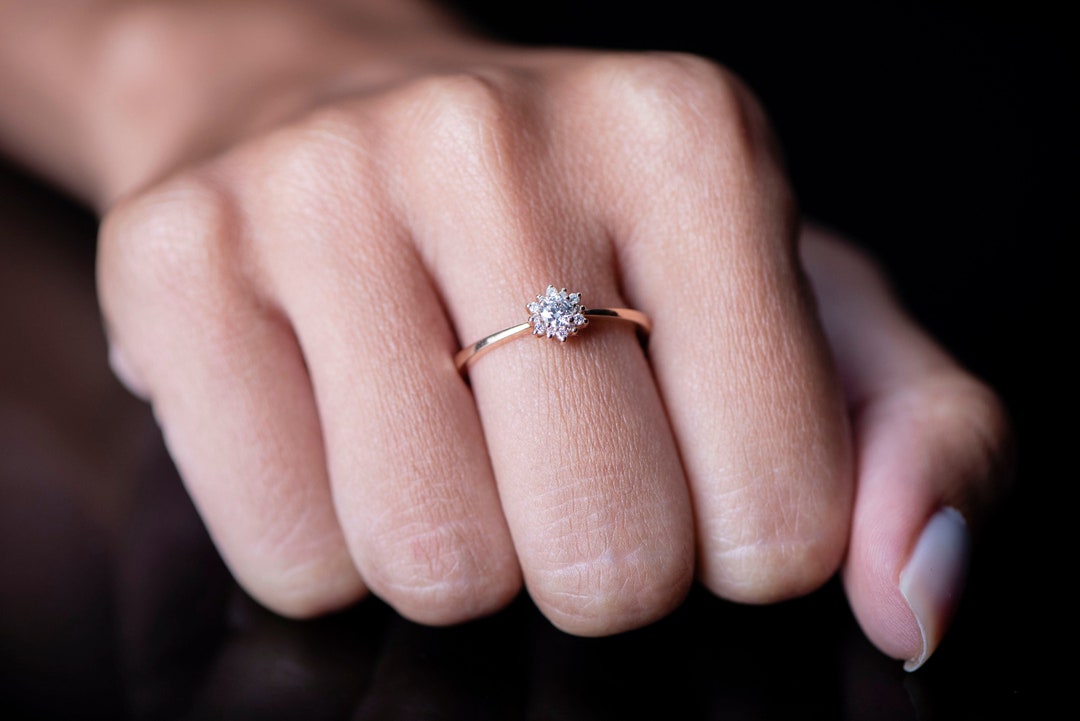 Diamond Gold Ring/diamond Ring/engagement Ring/birthday - Etsy