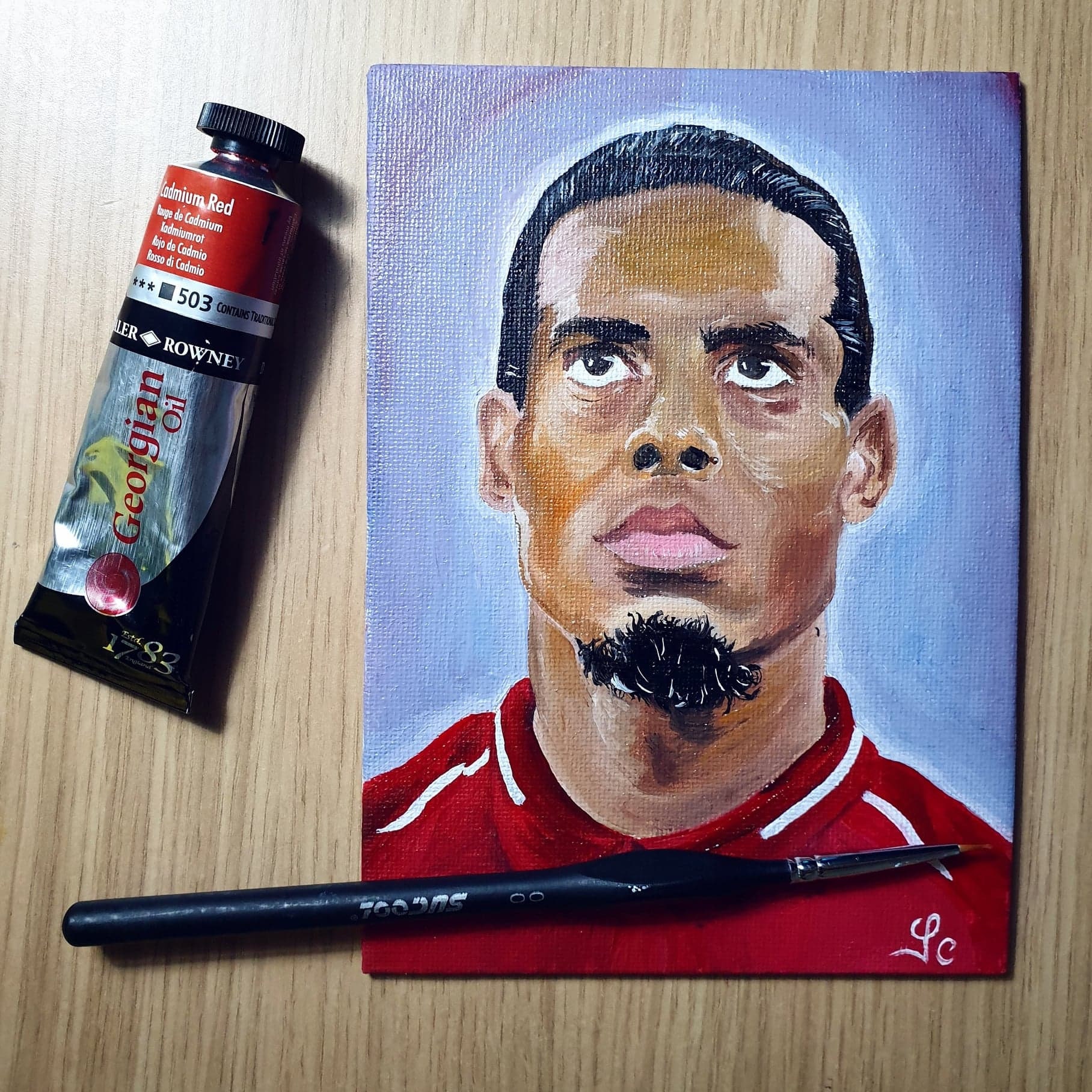 Virgil Van Dijk One-of-a-kind Canvas Board Painting - Etsy