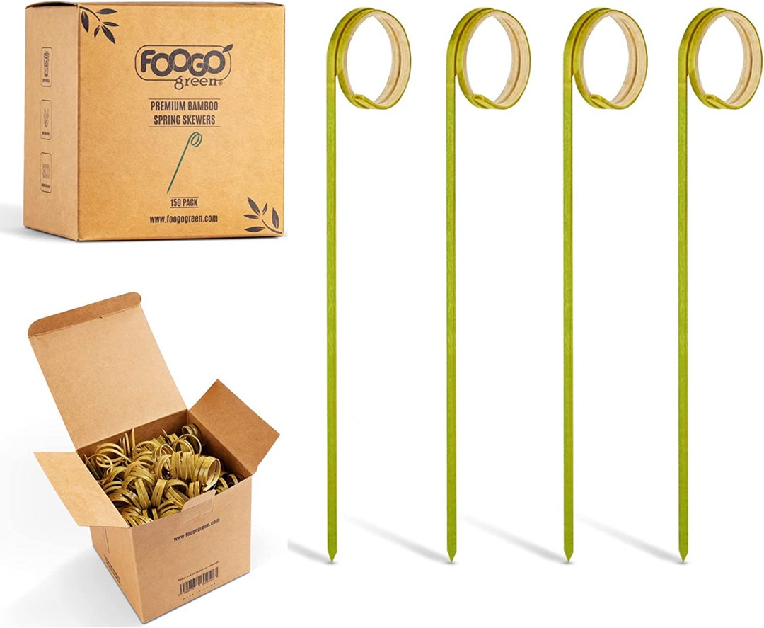FOOGO Green Bamboo Cocktail Sticks, 9cm Fancy Skewers, Cocktail ...