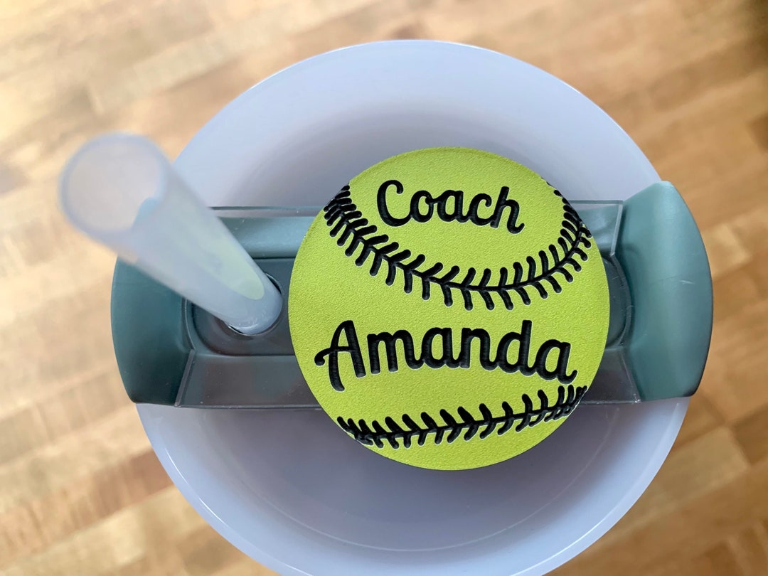 Personalized Softball Tumbler Topper, Stanley Name Plate 40 Oz ...