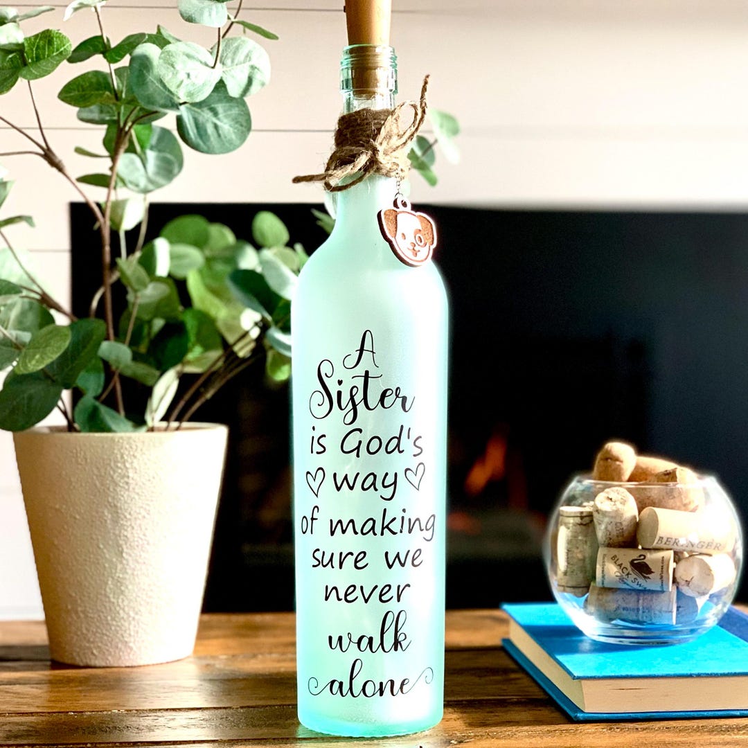 Lighted Wine Bottles, Religious Birthday Gift for Sister in Law, Long ...