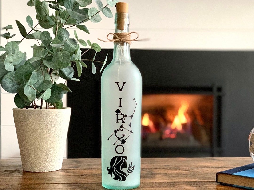 Virgo the Virgin Lighted Wine Bottle, Virgo Zodiac Birthday Gifts for ...