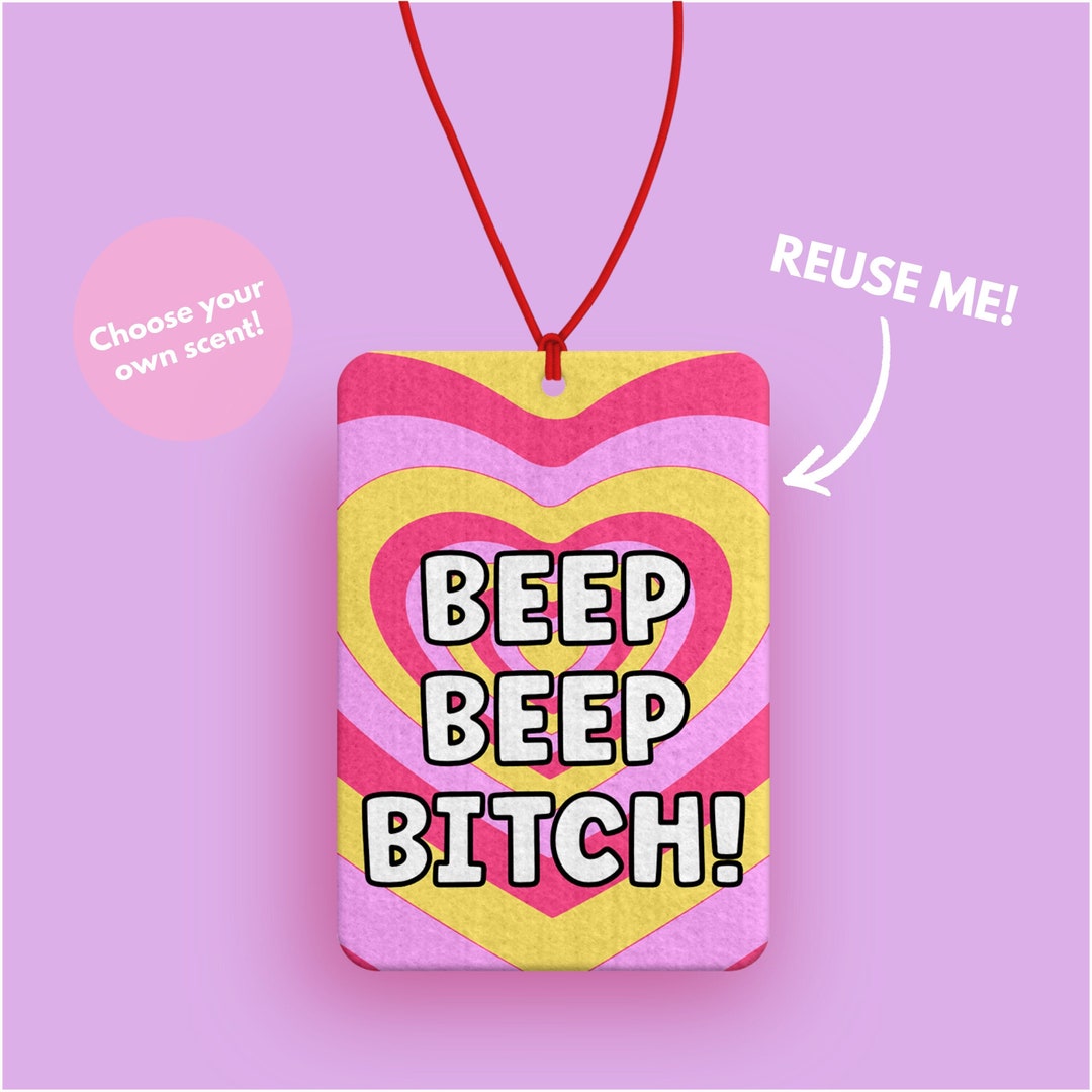 Beep Beep Bitch Rude Car Accessories Pink Car Accessories Funny Car ...